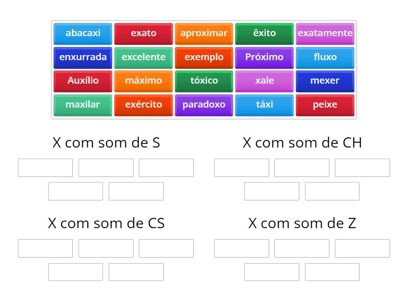 PALAVRAS COM X - Group sort