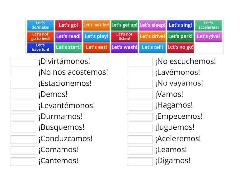 Los mandatos de nosotros - Match up