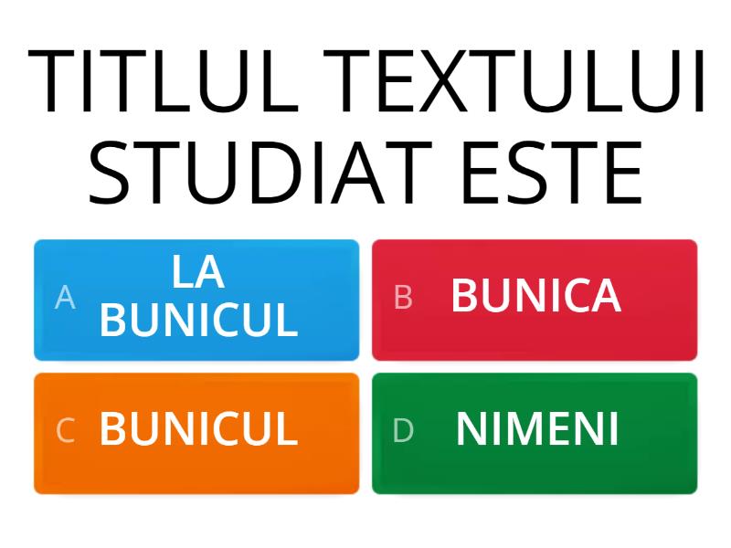 BUNICUL - Quiz