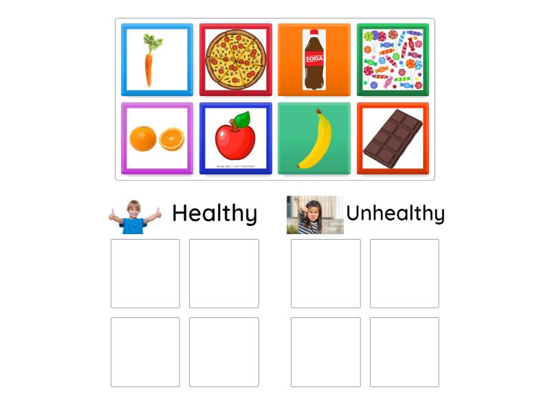 Healthy and unhealthy food K1 - Group sort
