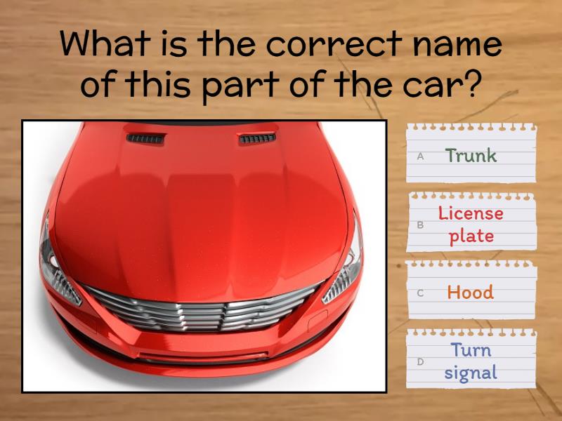 Car parts - Quiz