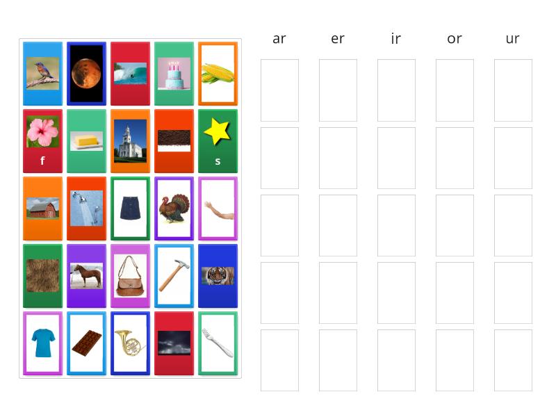 Match Bossy R Words - Group sort