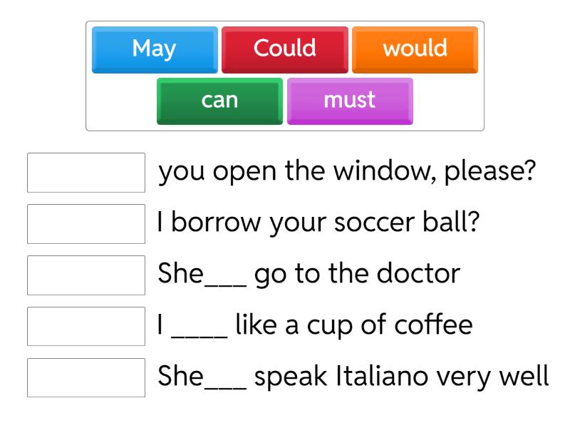 Modal Verbs - Match up