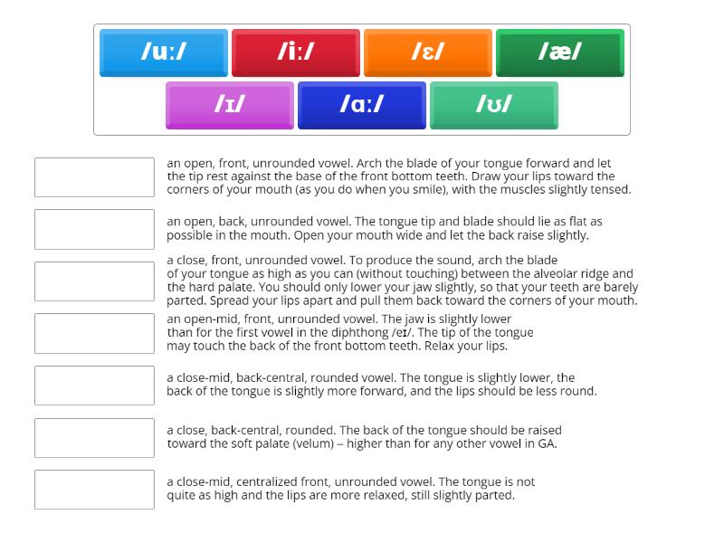 Vowel articulation - Match up