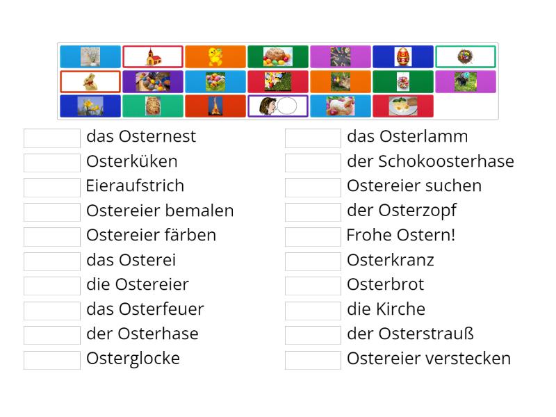 Ostern Wortschatz - Match up