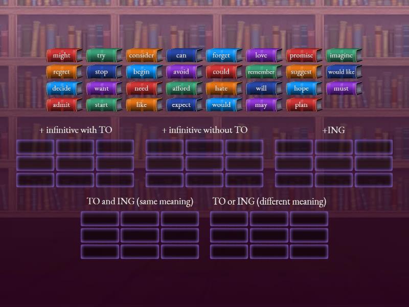 Verb patterns revision - Group sort