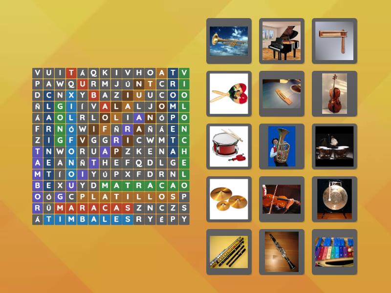 instrumentos. - Sopa de letras