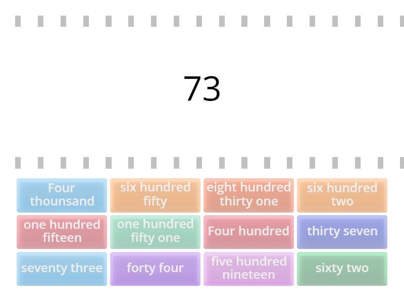 NUMBERS - Find the match