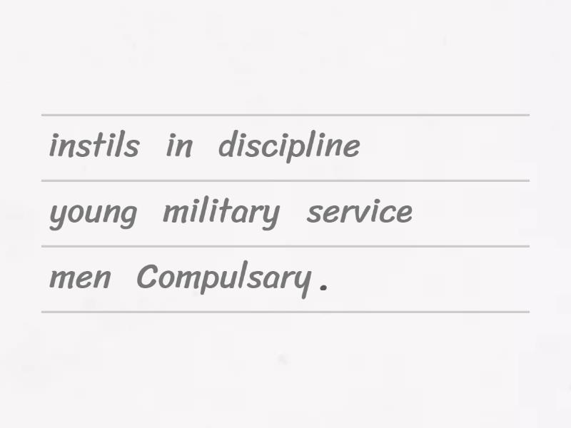 Military service handout sentences - Unjumble