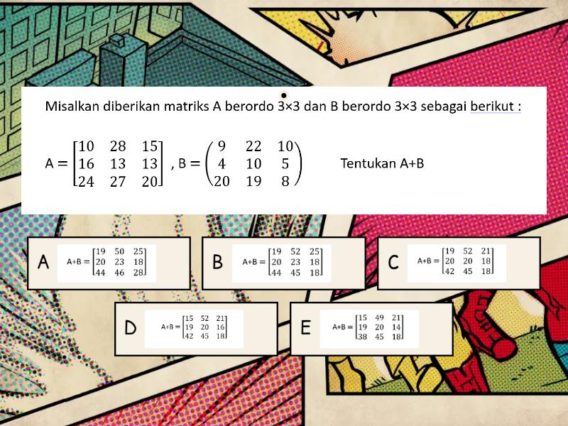 Penjumlahan matriks - Cuestionario