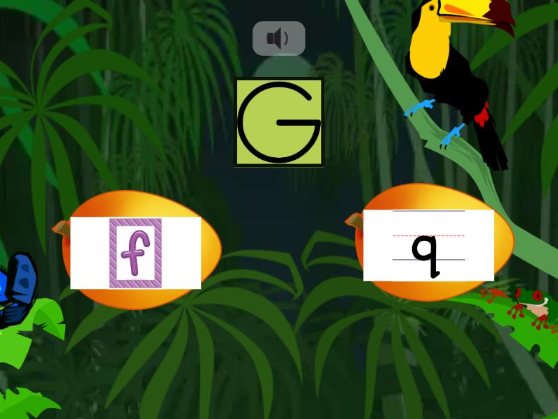 Matching upper/lower case and Beginning Sounds - Flying fruit