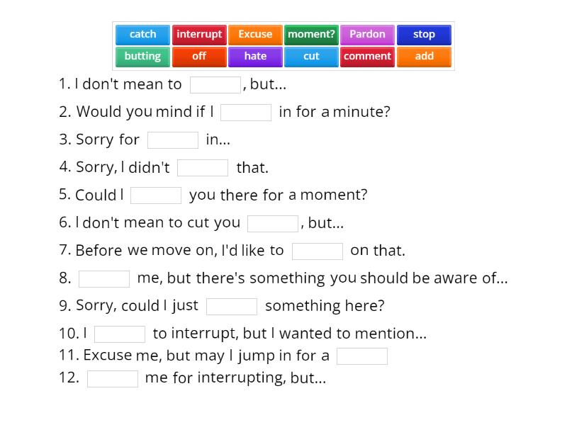 CVR_B2 BLUE Interrupting - Complete the sentence