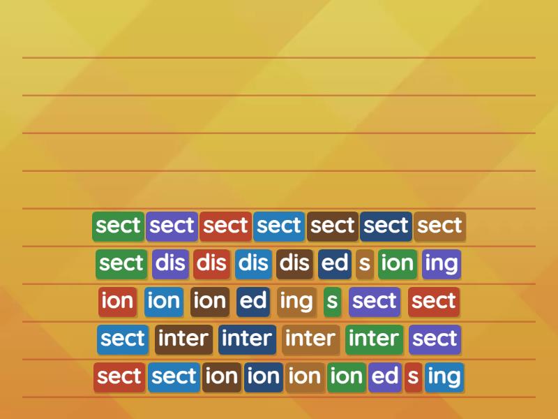 Word Building: 'sect' - Word magnets