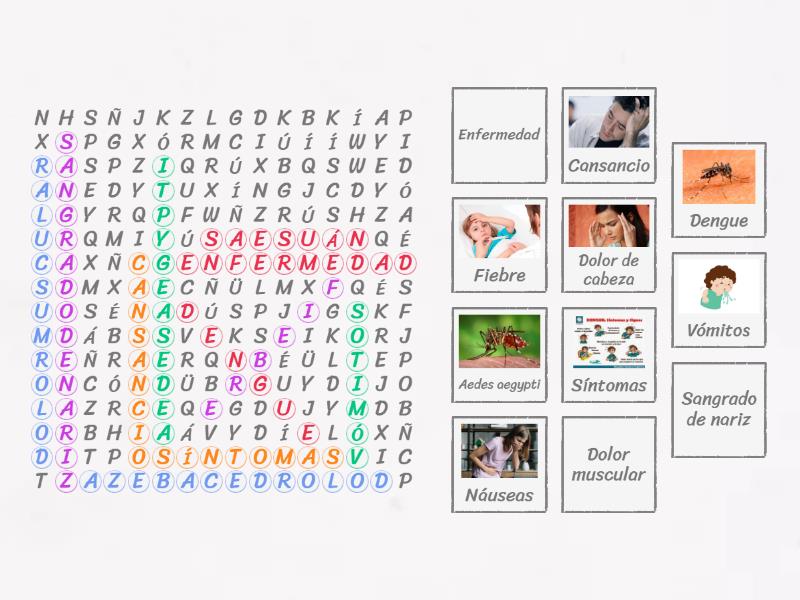 EL DENGUE - Sopa de letras