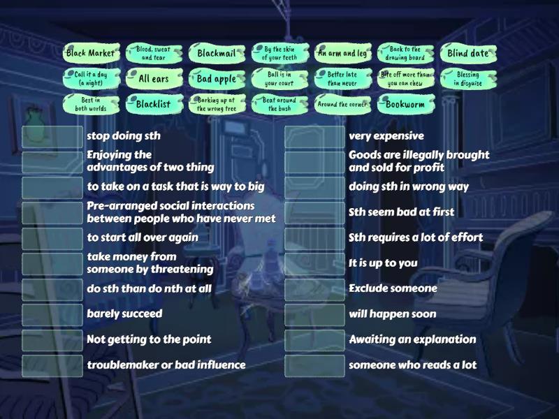 Idiom matching game - Match up
