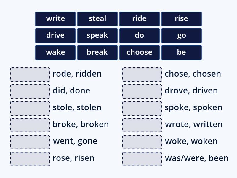 Irregular verbs 4 - Match up