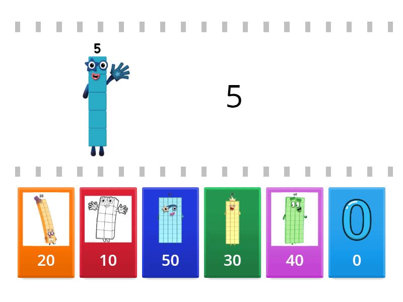 counting in 5s numberblocks - Find the match