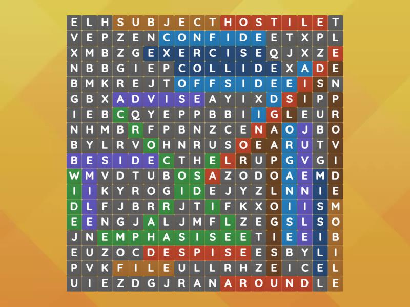 ise ile ide - Sopa de letras