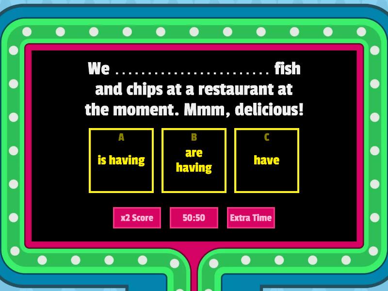 GG2 U3 Present Simple VS Present Continuous - Gameshow quiz