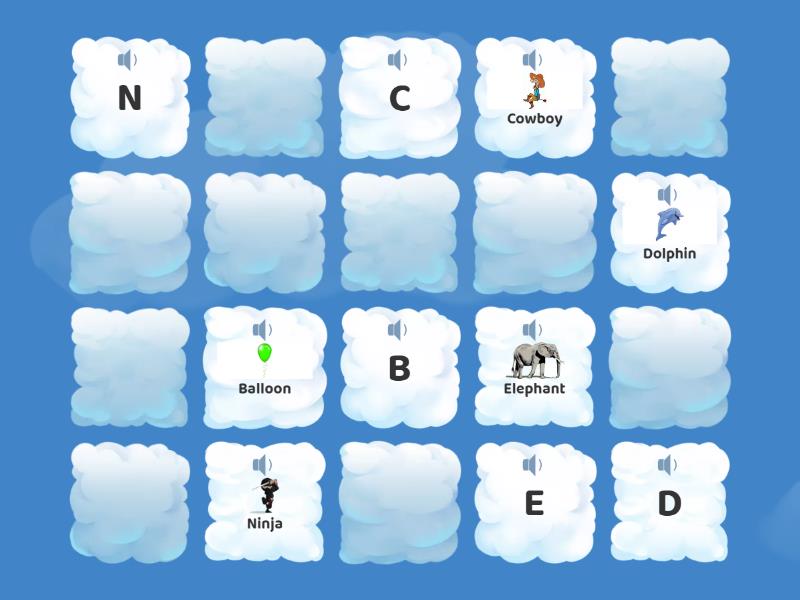 Letter sound recognition A/B/C/D/E/M/N/P/S/T - Matching pairs