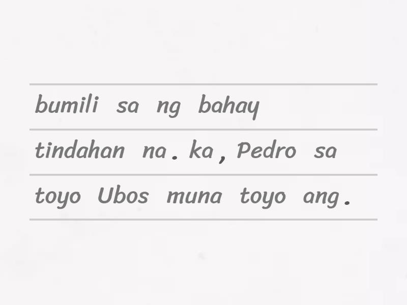 Book 10 Aralin 1 Sentence Pattern () Daisy - Unjumble