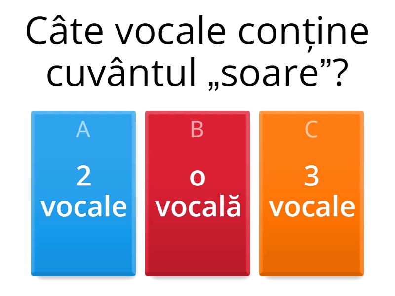 Vocalele - clasa aII-a - Quiz