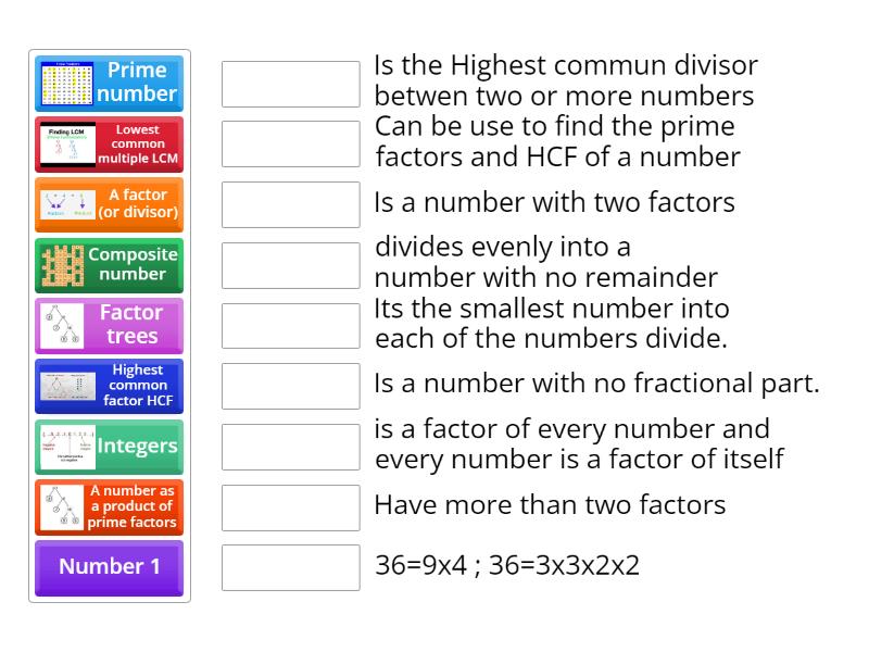 Math Natural Number Match Up