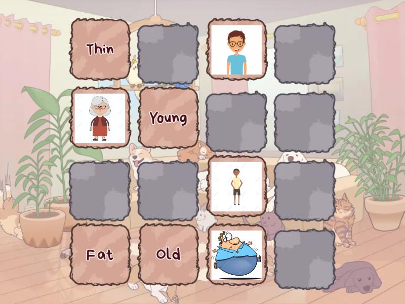 Adjectives - memory game 1 - Matching pairs