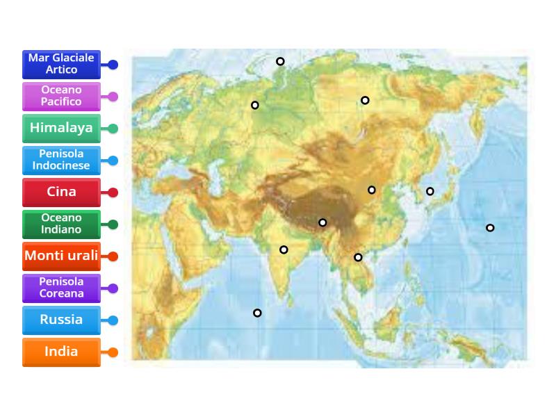 Asia - Labelled diagram