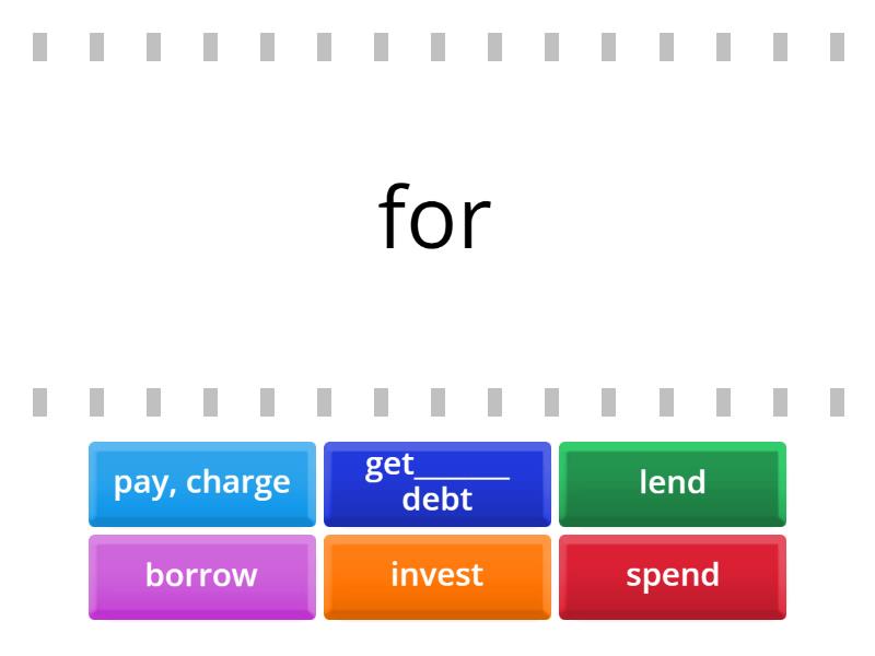 EF Int Unit 2A Money (prepositions) - find - Find the match
