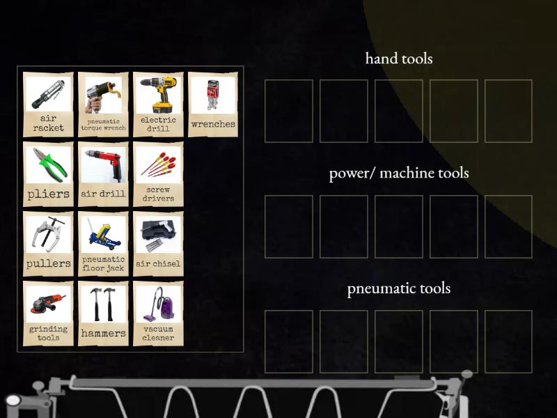 quiz classification of carpentry tools - Group sort