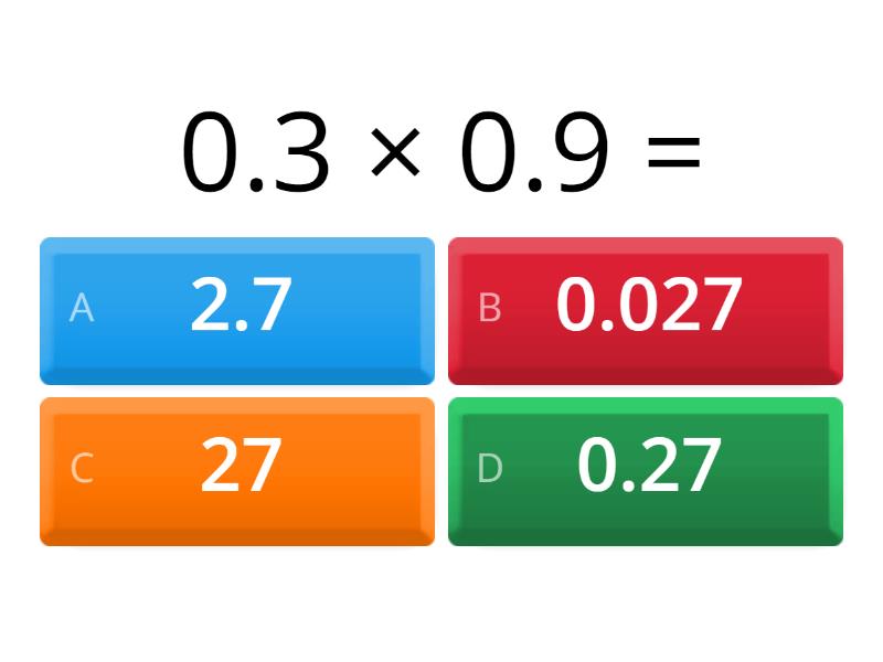 MCQ: Multiplying Decimals - Quiz