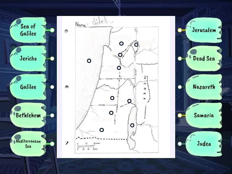 Jesus ministry map - Labelled diagram