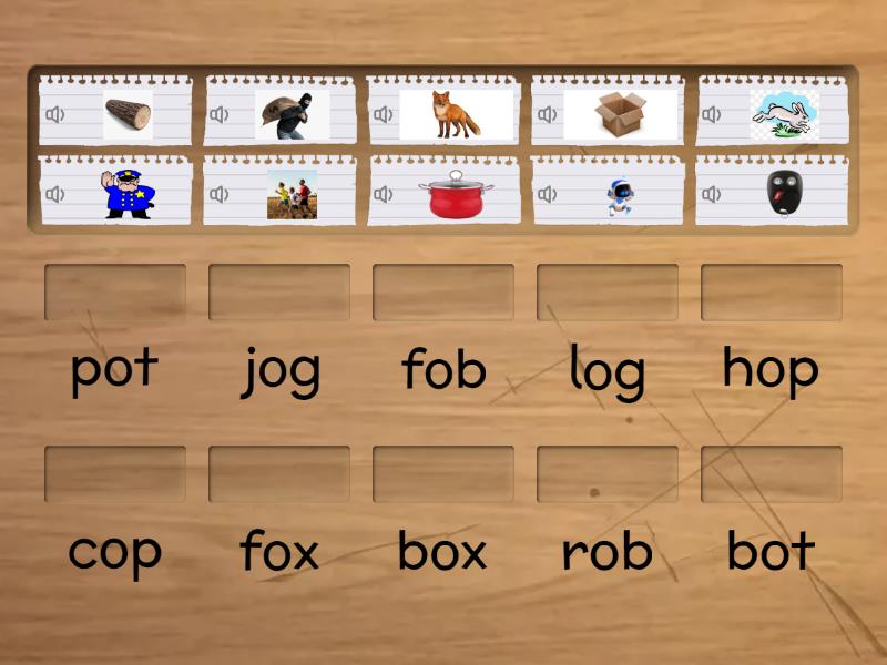 cvc word matching (short o) - Match up