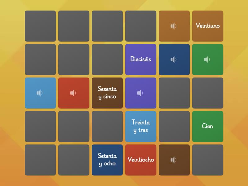 Los números del 0 al 100 - Matching pairs
