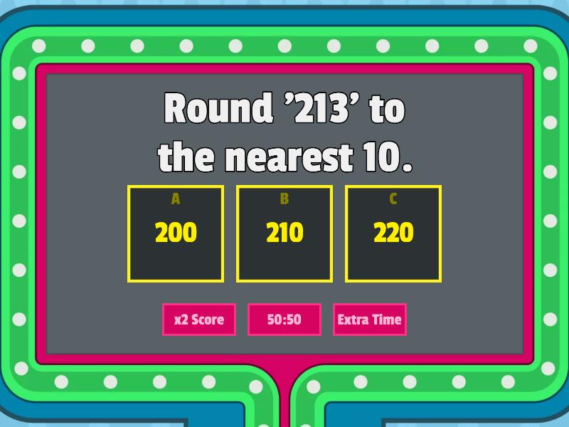 Round to the nearest 10 & 100 - Gameshow quiz