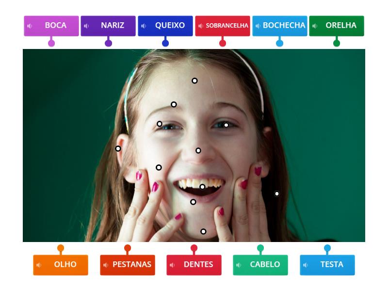 Partes do rosto - Labelled diagram