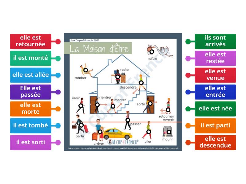 Passé composé la maison d'être - Diagramme étiqueté