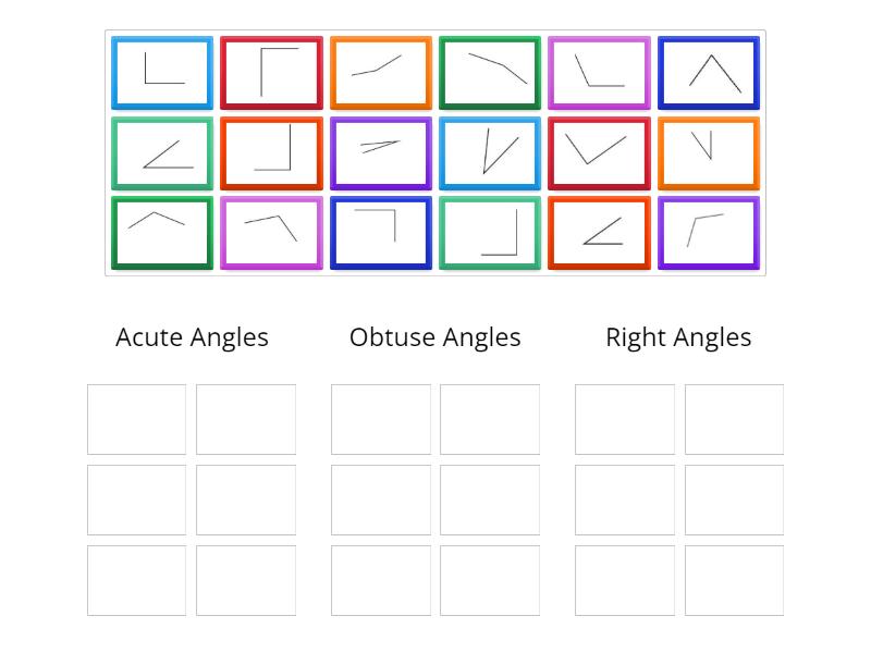 Types of Angles - Ordenar por grupo