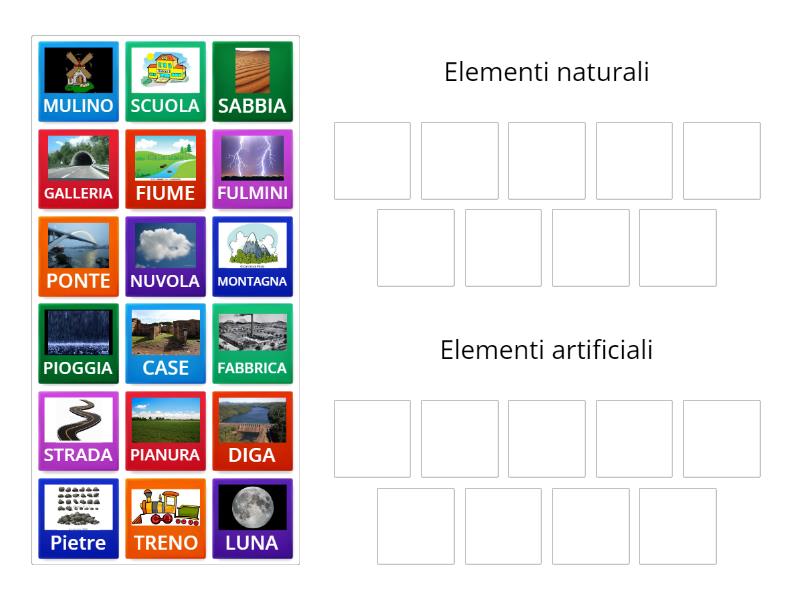 ELEMENTI NATURALI O ARTIFICIALI? - Group sort