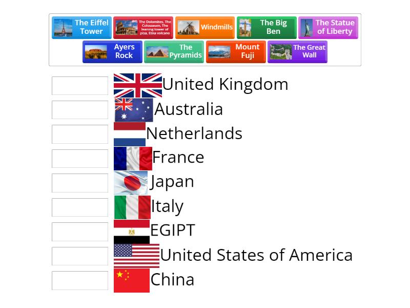 13. Guess the country - Match up