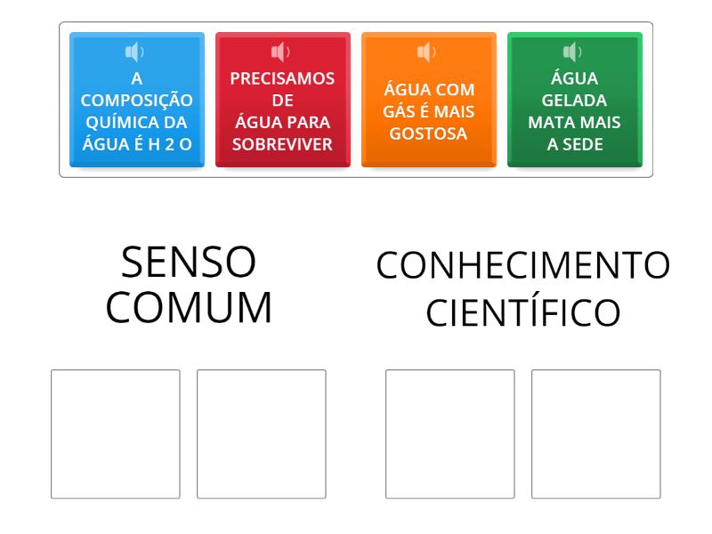 GÊNERO TEXTUAL: SENSO COMUM x CONHECIMENTO CIENTÍFICO - Group sort