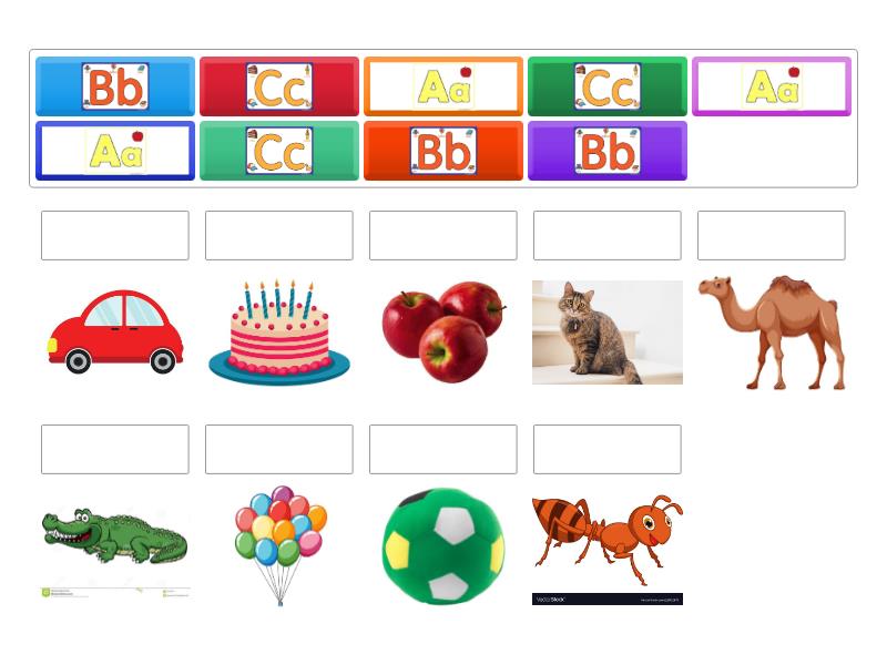 Match the letter with the correct object - Match up