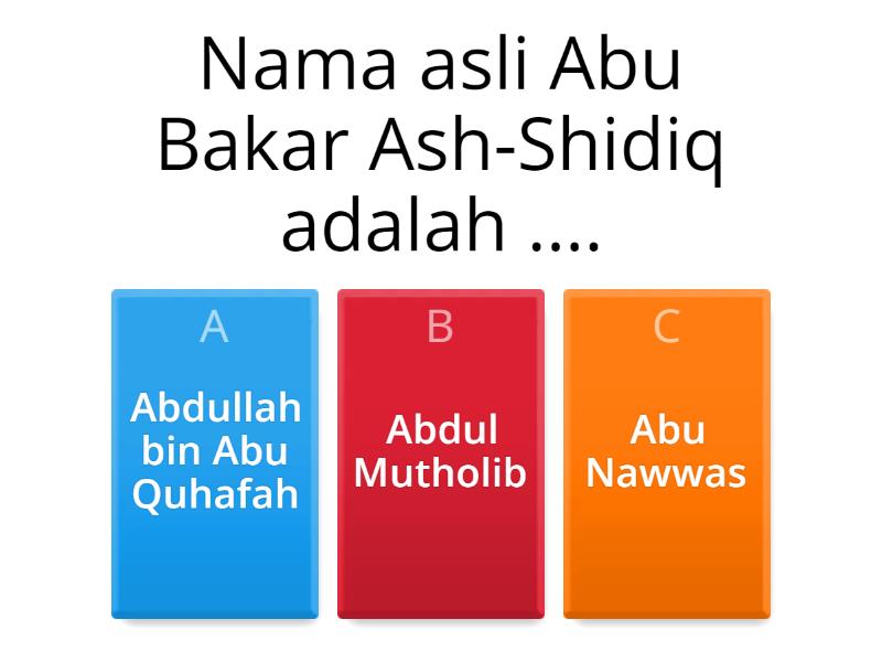 Mengenal Abu Bakar Ash-Shidiq - แบบทดสอบ