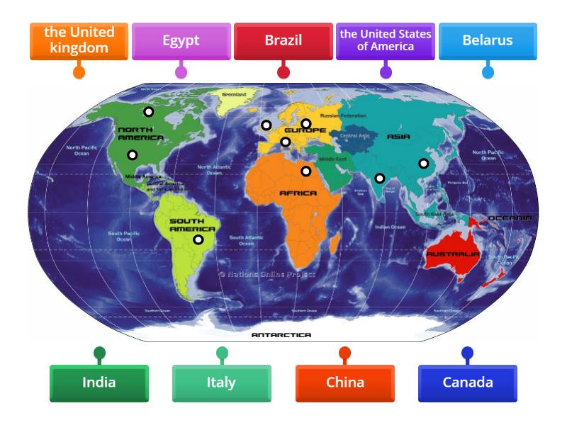 Continents - Form 5 Unit 8 - Labelled diagram