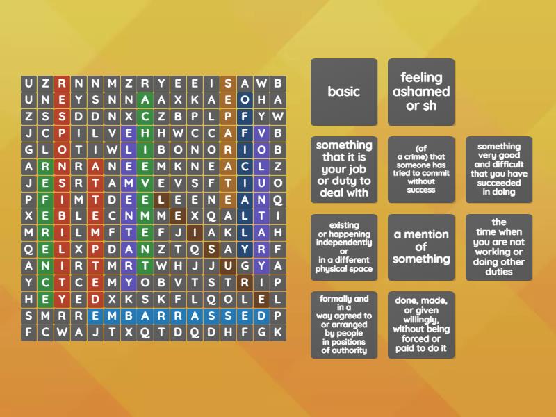 Spelling Upper Intermediate - Wordsearch