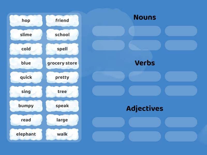 Noun, Verb, & Adjective Sort - Group sort