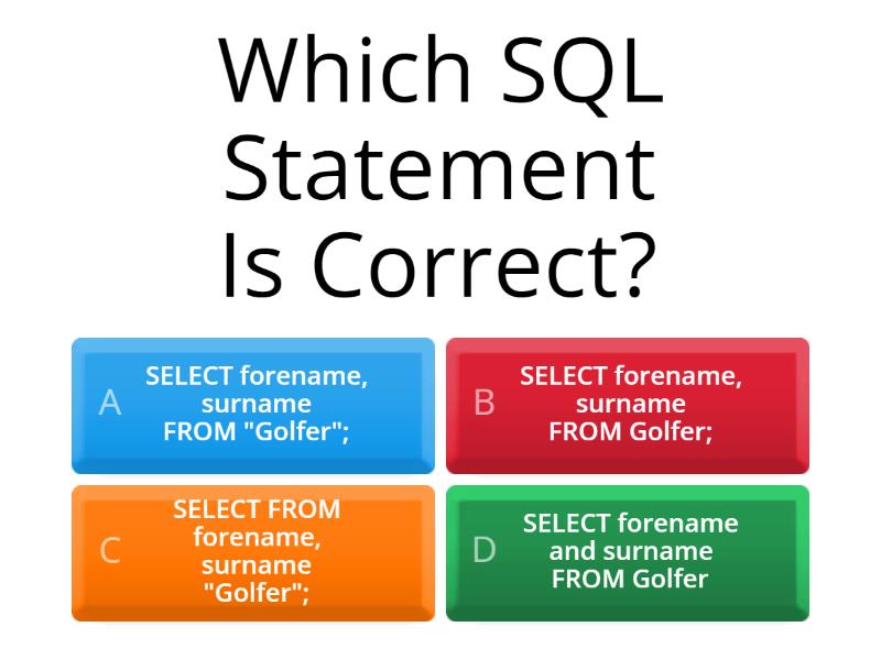 Which SQL Statement Is Correct? - Quiz