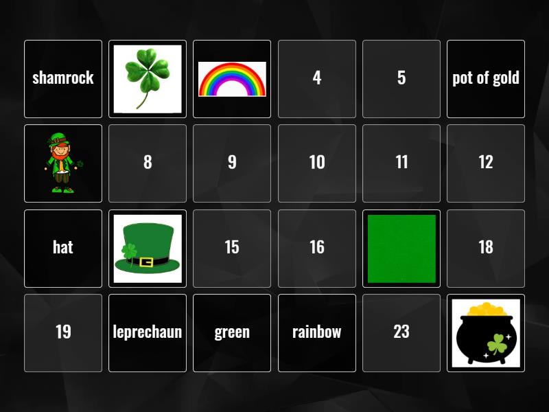 Saint Patrick's Day memory game - Matching pairs