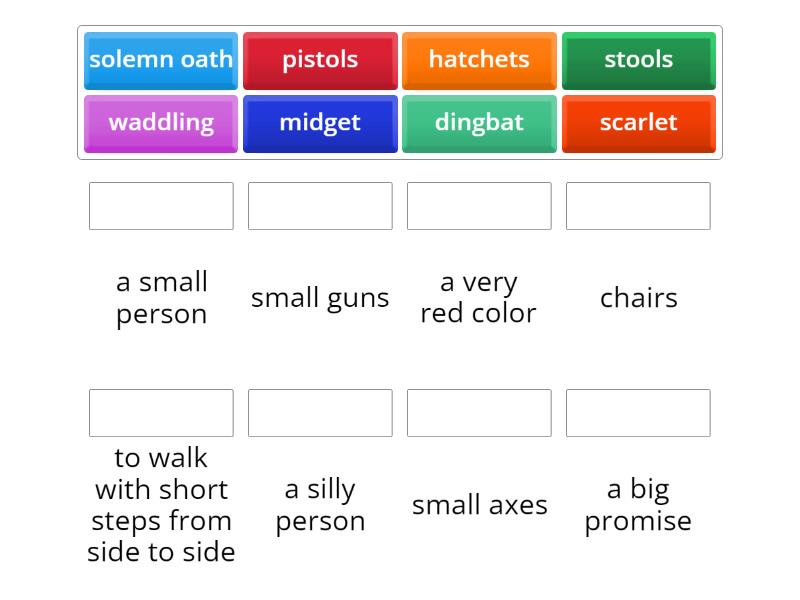 Ch. 7 & 8 Vocabulary Matching Game - Match up